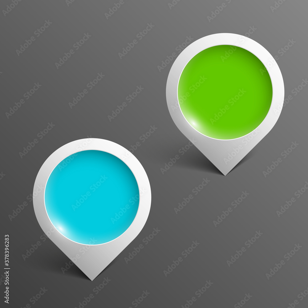 Index location on the map. Pointer position. Marker standing. Indicator ...