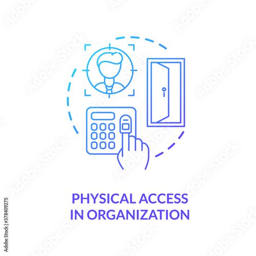 Physical access in organization concept icon. Ways of security ...