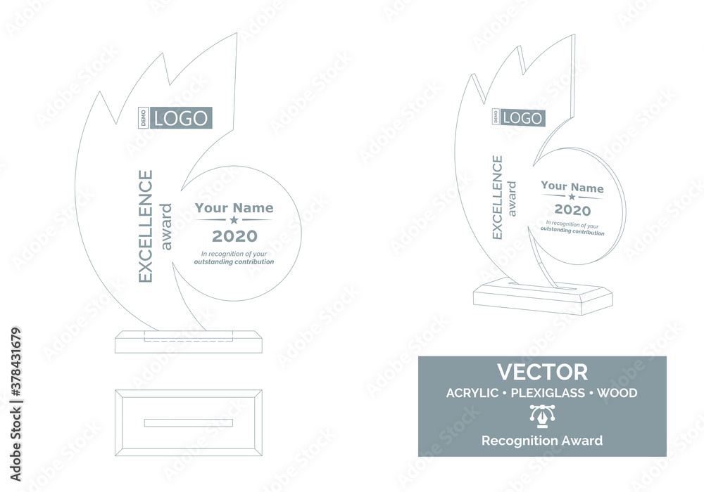 Abstract Trophy Vector Template, Business Trophy Distinction Award ...