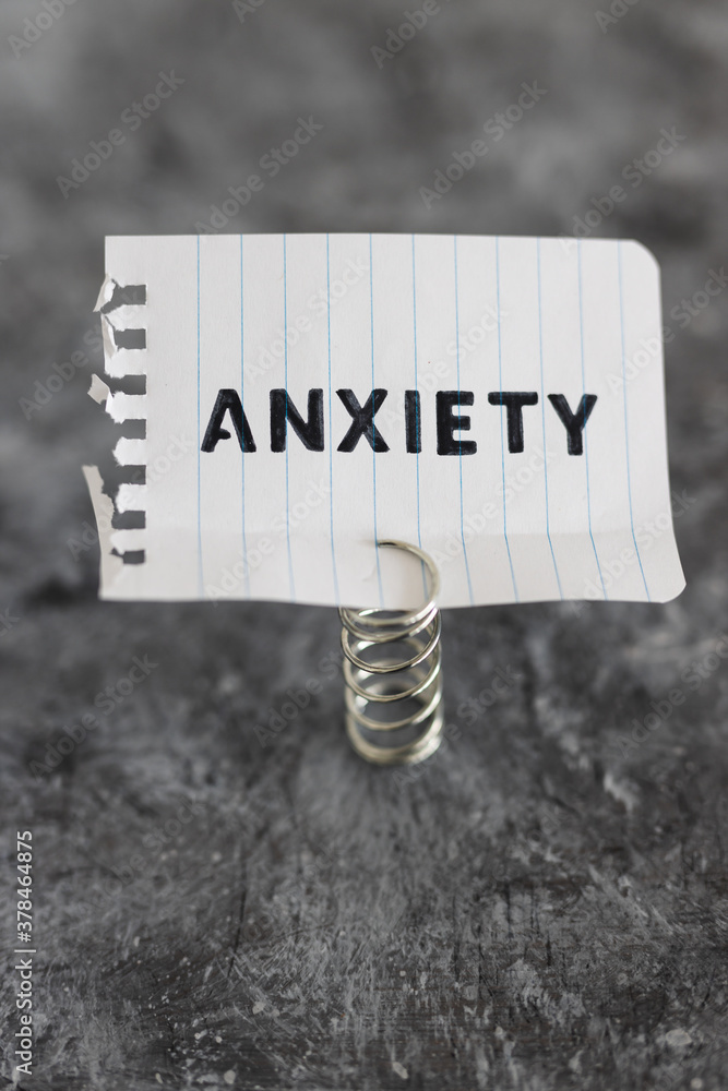 memo with text Anxiety inside of white box metaphor of mind struggles ...