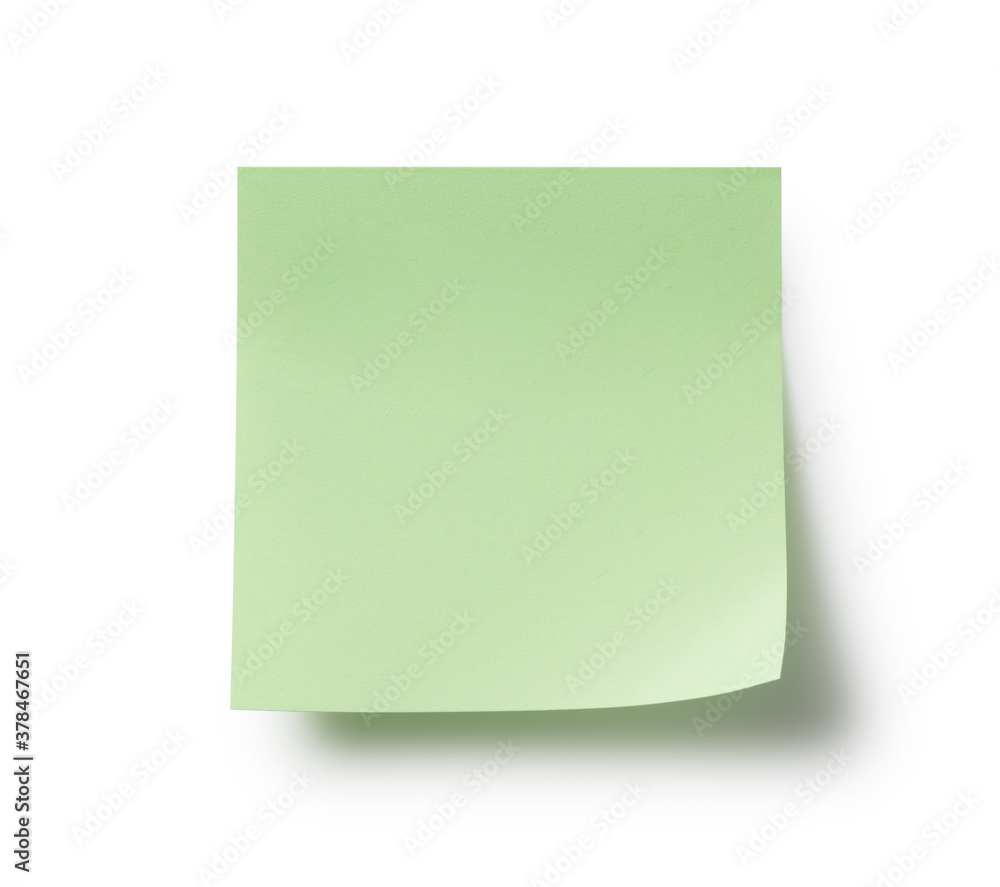 Green sticky notes on a white background Stock Photo | Adobe Stock