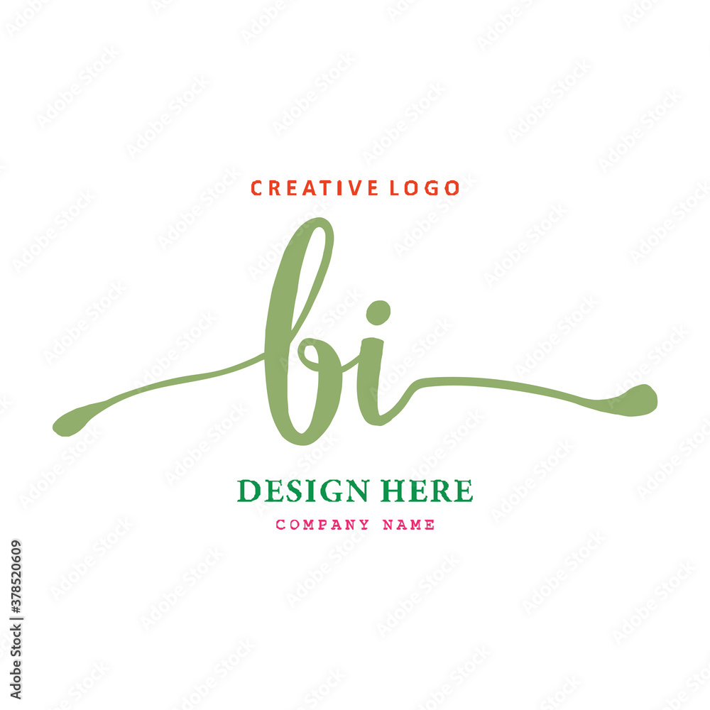logo letter BI. simple, elegant, easy to understand and authoritative ...
