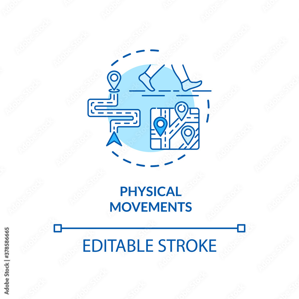 Physical movements concept icon. People movement pattern. Futuristic ...