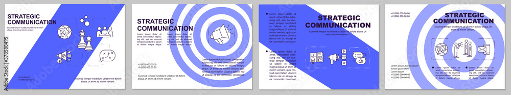 Strategic communication brochure template. Marketing and advertising ...