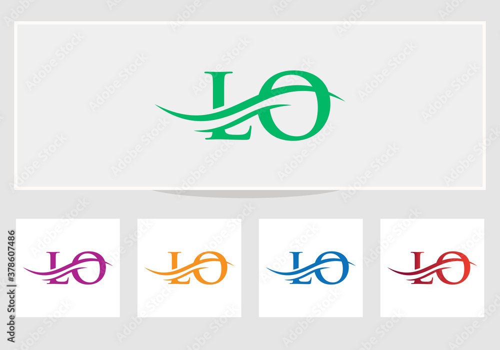 LO letter logo. Swoosh Letter LO Logo Design for business and company ...