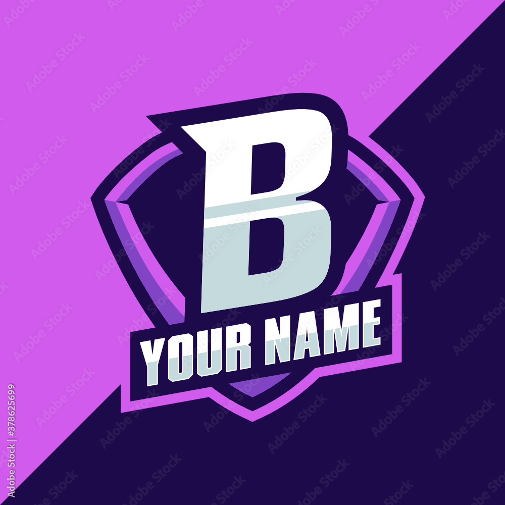 B Letter Gaming Esport Logo Design Template Inspiration Stock Vector ...