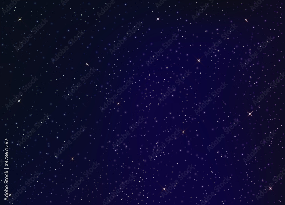 Vector de Stock Dark vector illustration with cosmic stars. Space stars ...