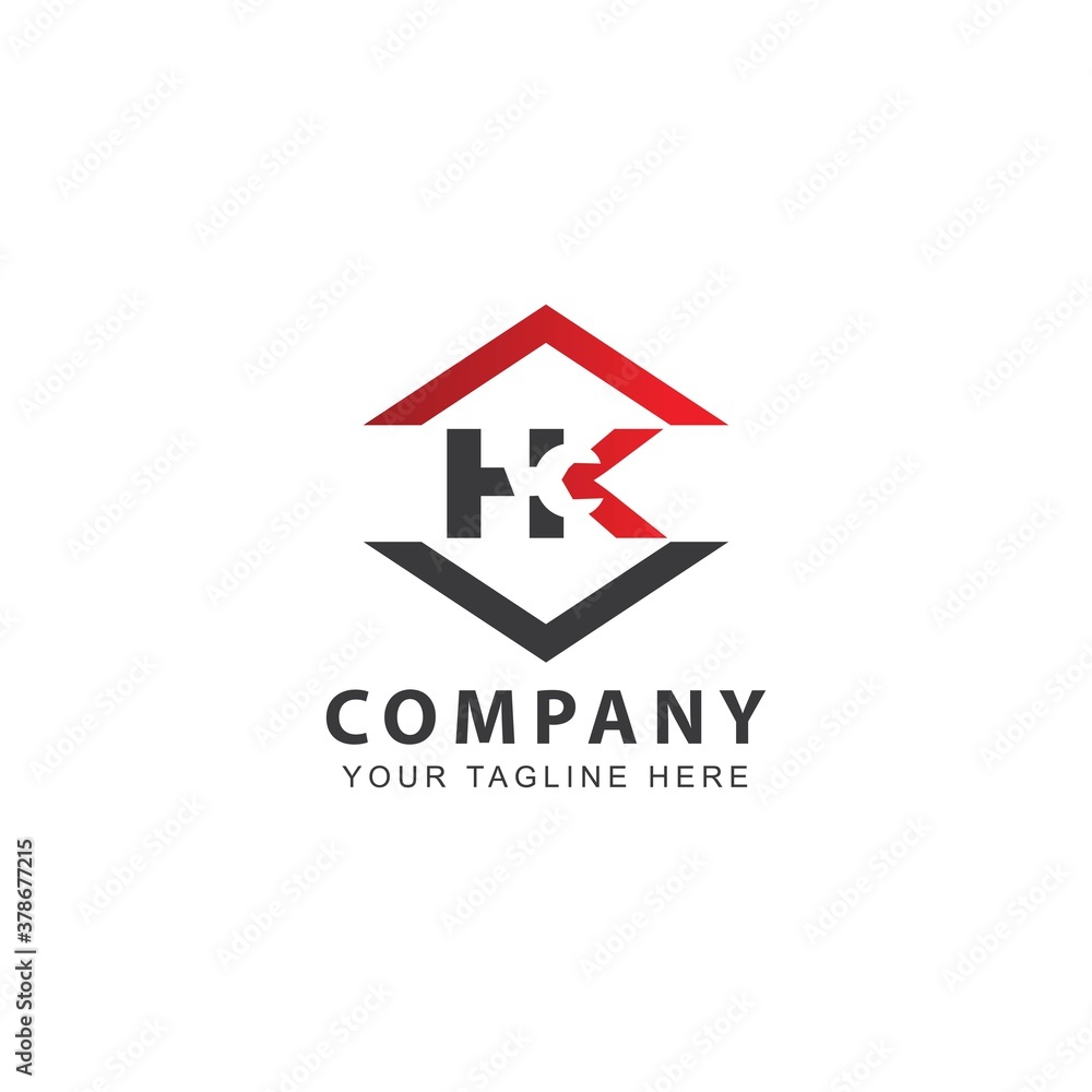 Initial HK logo design inspiration Stock Vector | Adobe Stock