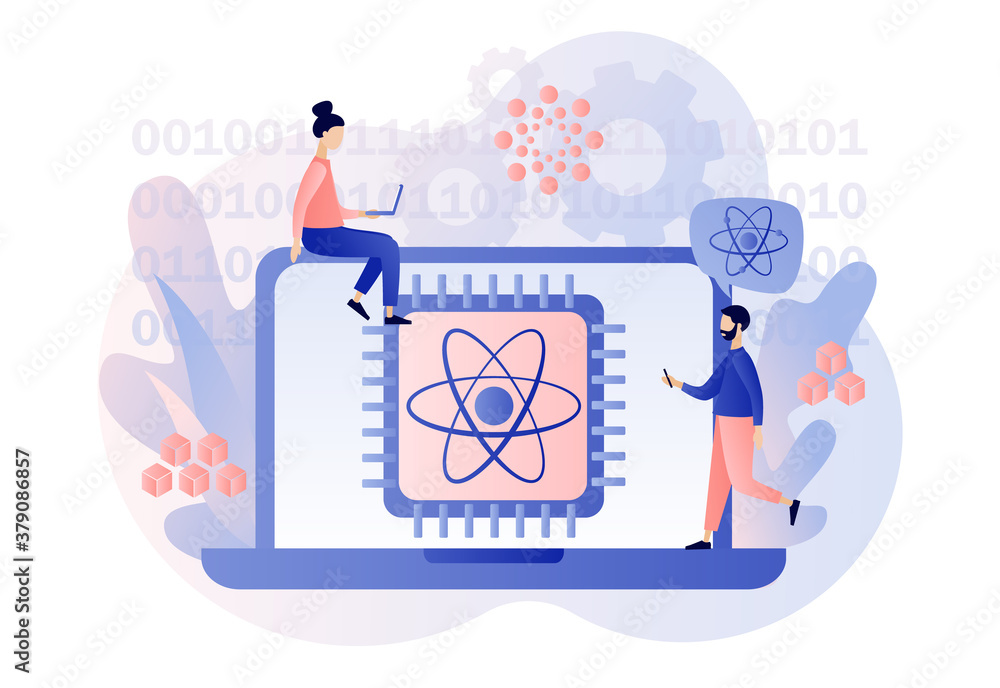 Big data. Quantum computing concept. Optical technology, photonics ...