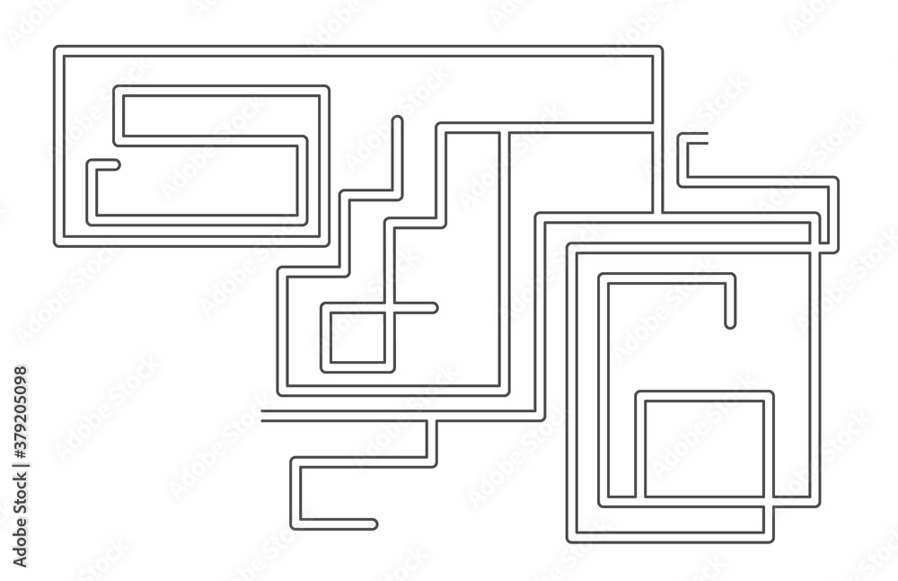 Vector maze template. Blank black and white labyrinth isolated on white ...