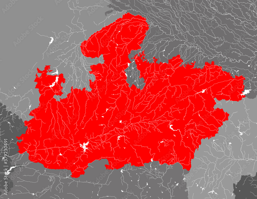 Стоковое векторное изображение «India states - map of Madhya Pradesh ...