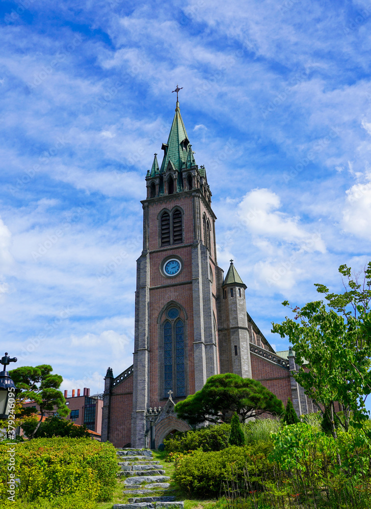 Seoul, Republic of Korea - Myeongdong Catholic Cathedral, Roman ...