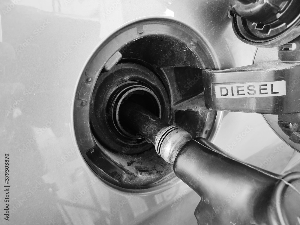 Diesel fuel tank filling Stock Photo | Adobe Stock