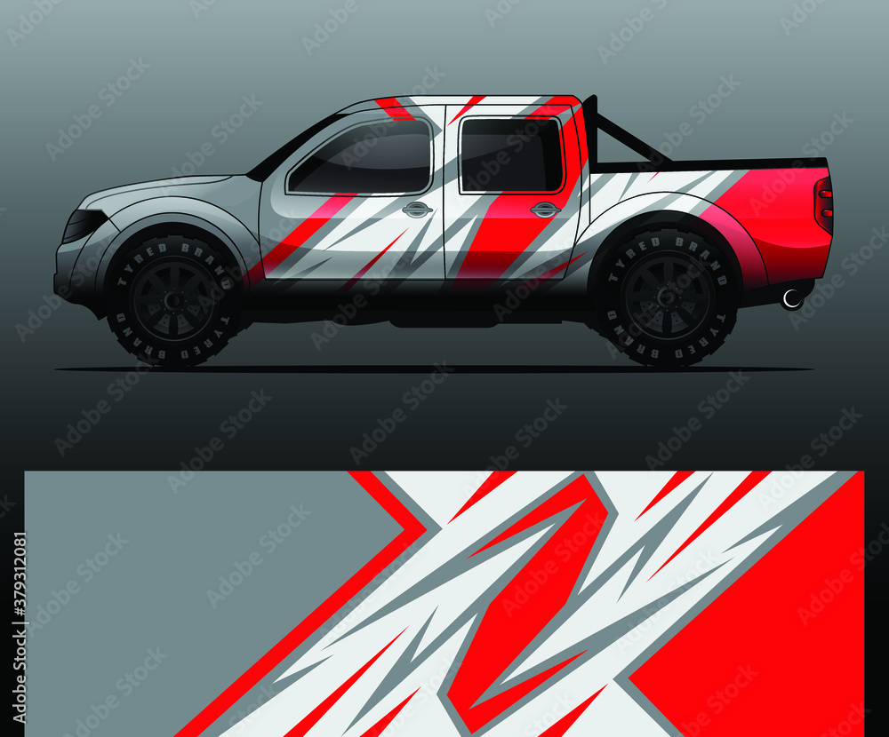 truck and vehicle Graphic vector. Racing background for vinyl wrap and ...