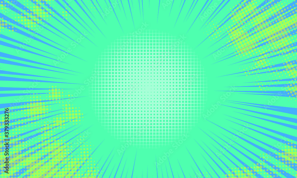 Comic book abstract template with rays and halftone. Humor effects on ...