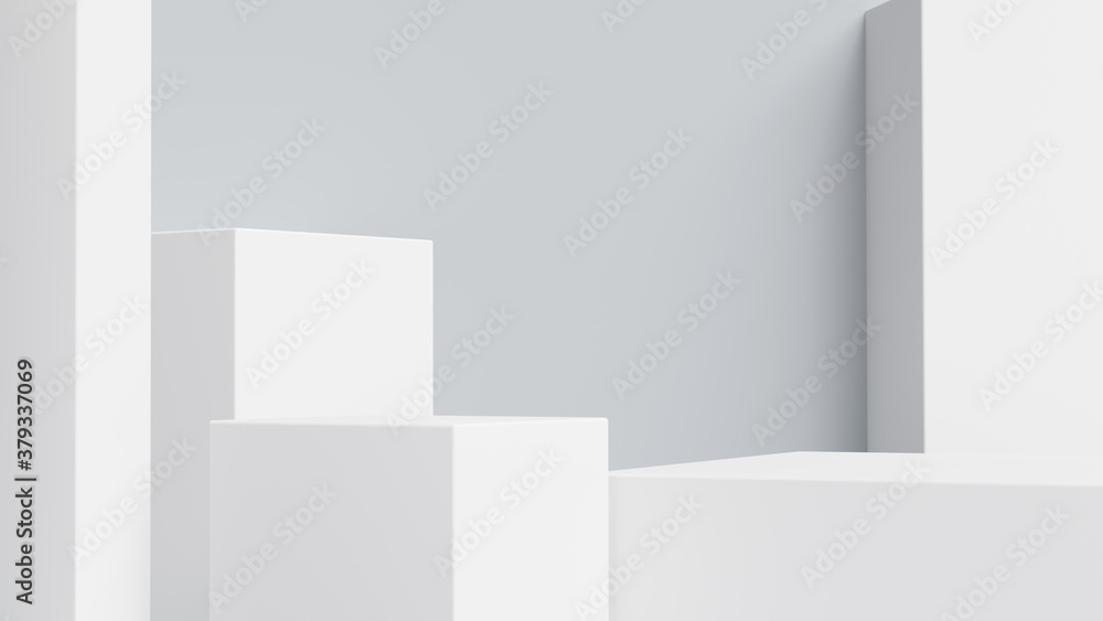 Product setting podium white abstract minimalistic geometry, minimal ...