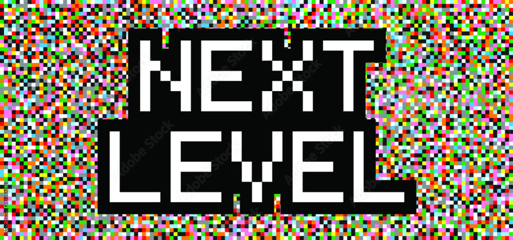 Slogan Game over, Error, Next lever Play again phrase in pixel art ...