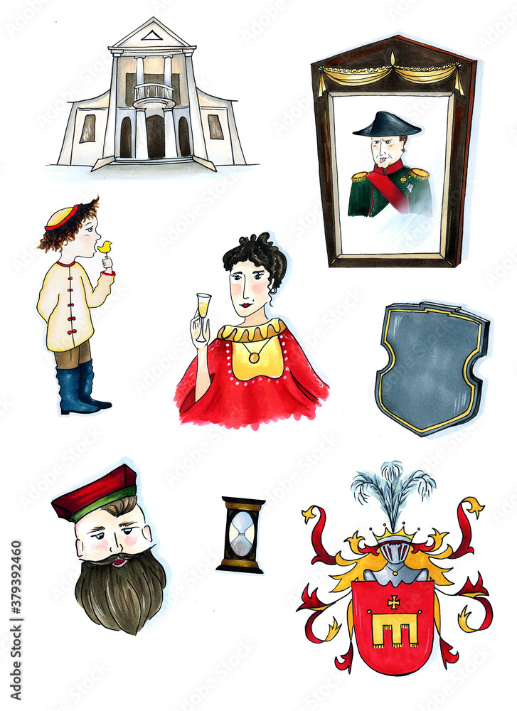 Hand drawn illustration of Renaissance and Enlightenment Period ...