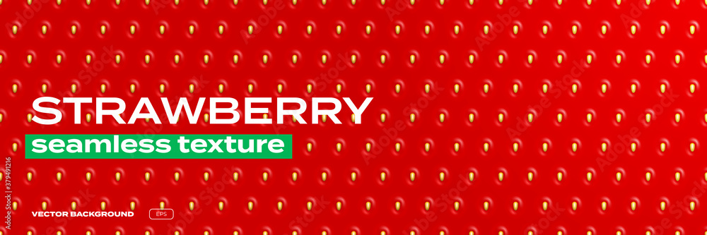 Strawberry texture pattern, background seamless realistic vector ...