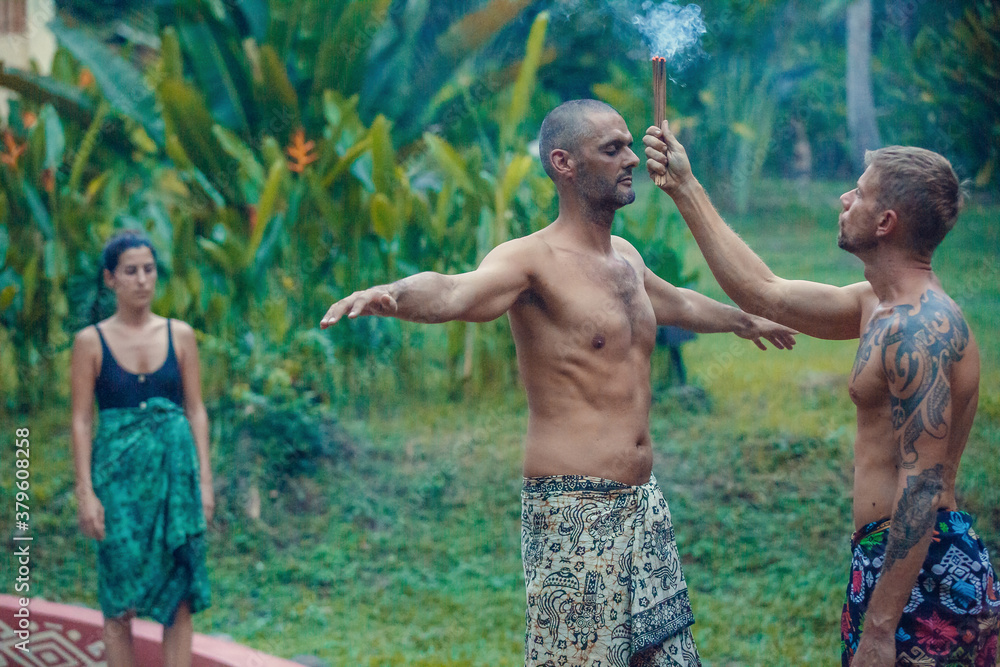 Copal incense purifiction therapy ritual before Mayan Temazcal ...