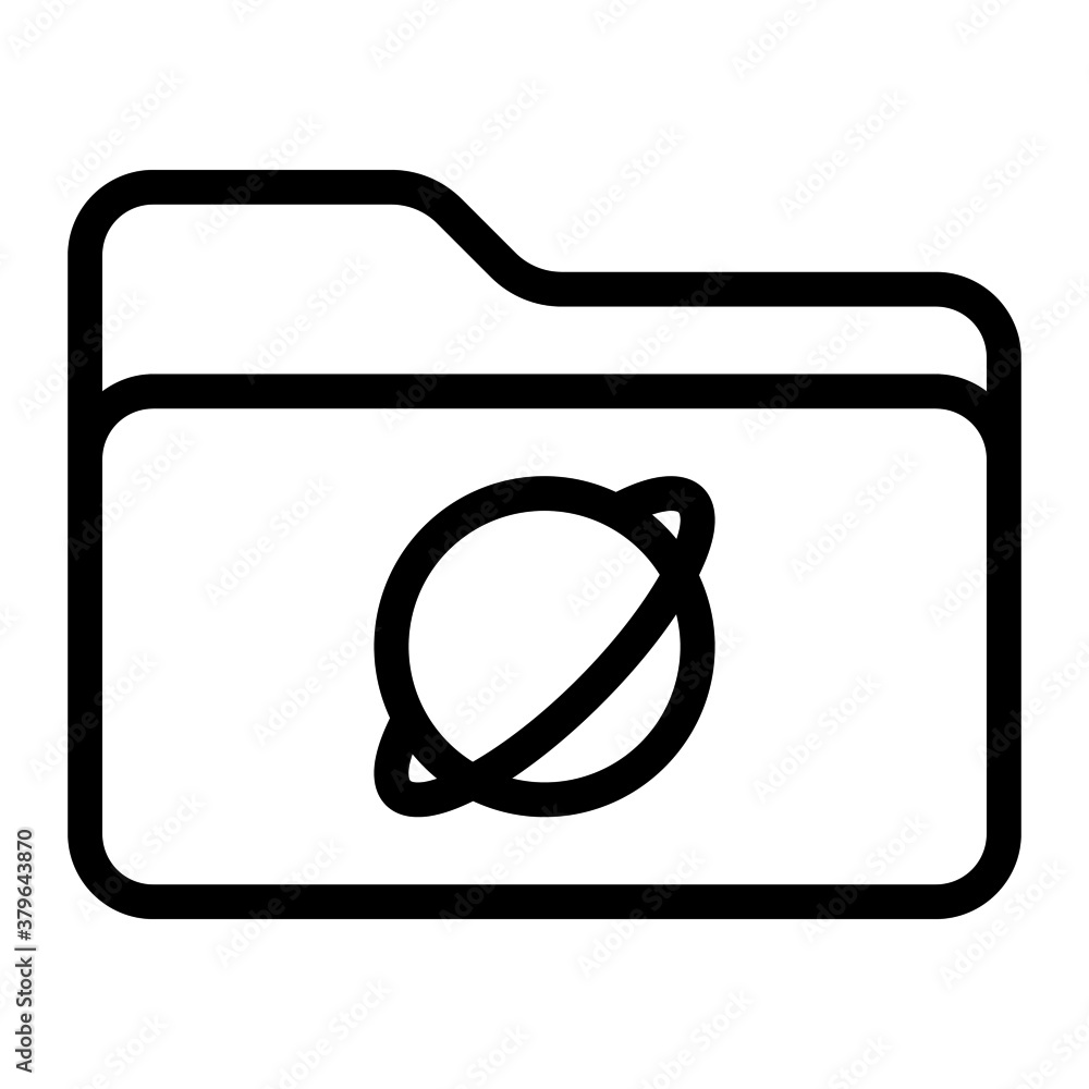 global folder icon with outline style. Suitable for website design ...