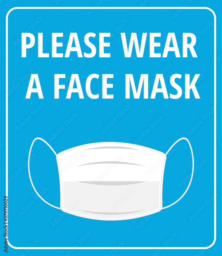 please wear a mask sign - vector Stock Vector | Adobe Stock