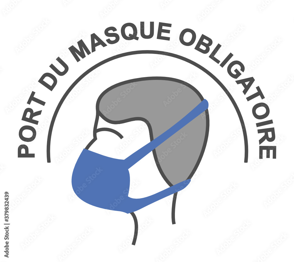 port du masque obligatoire covid 19 coronavirus profil Stock Vector ...