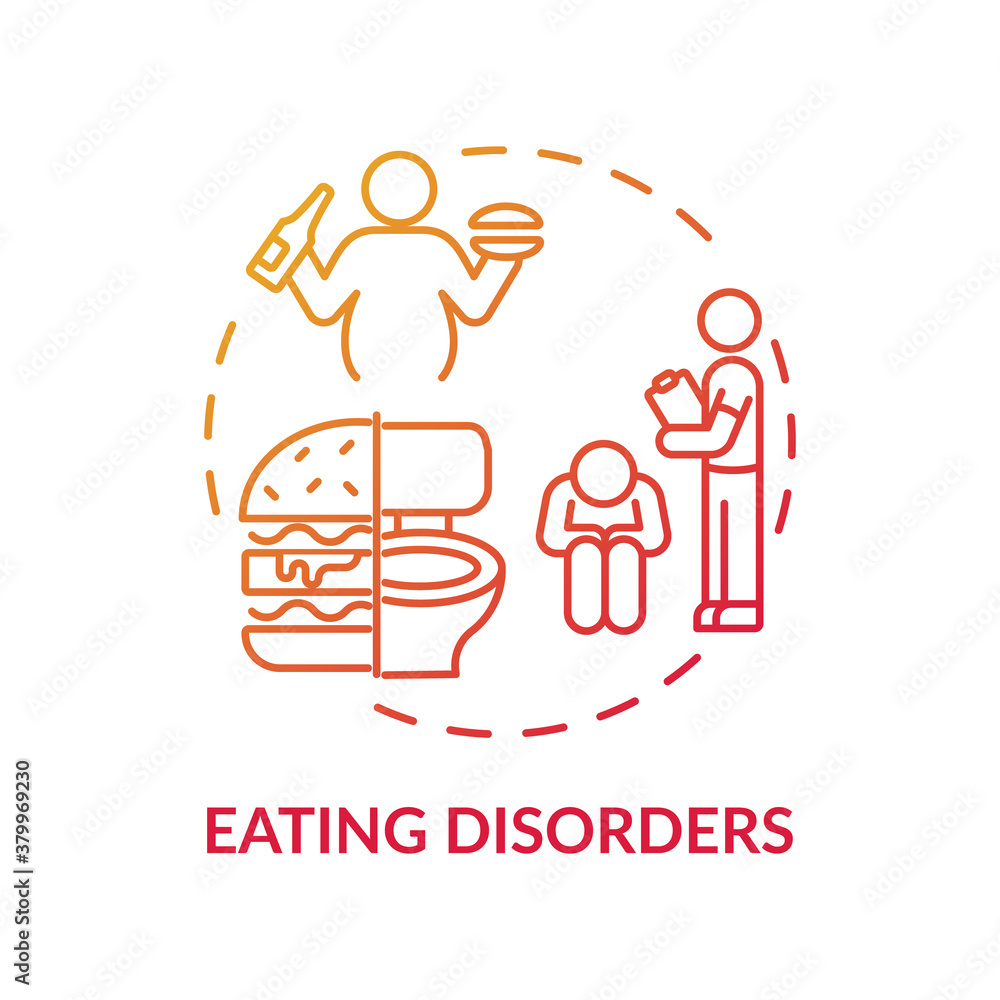 Vector de Stock Eating disorders concept icon. Complex mental health ...