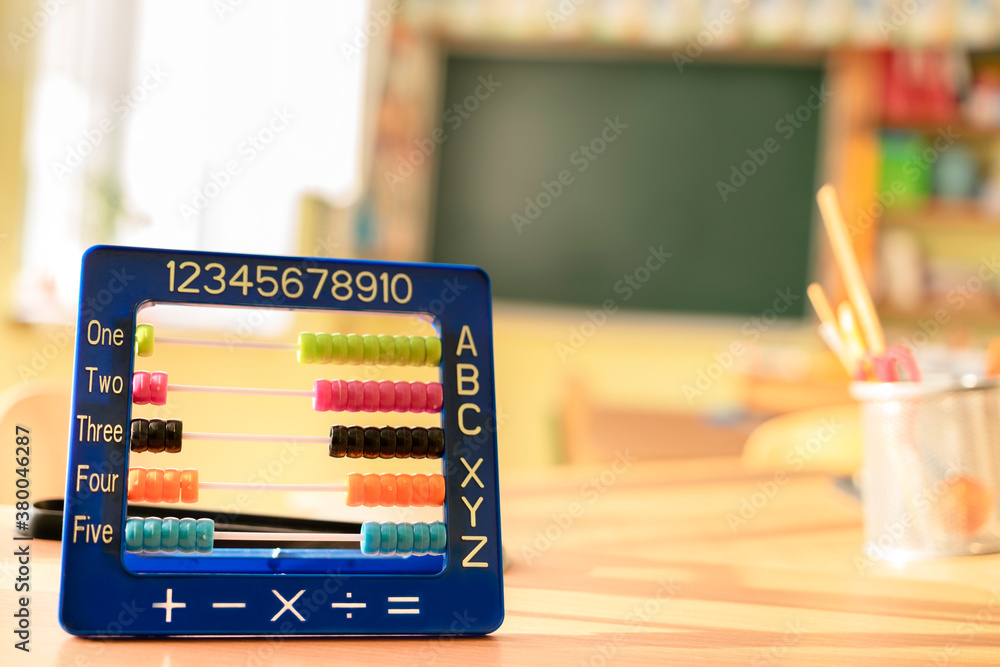 Children's abacus with numbers and alphabet. Tools for the development ...