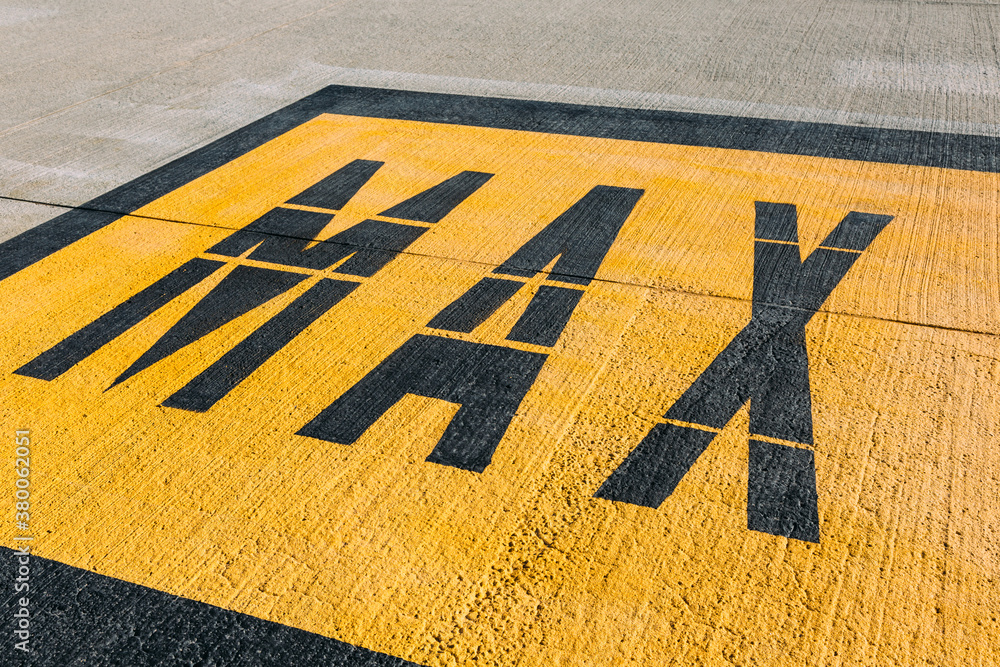 MAX Lettering in the airport runway Stock Photo | Adobe Stock