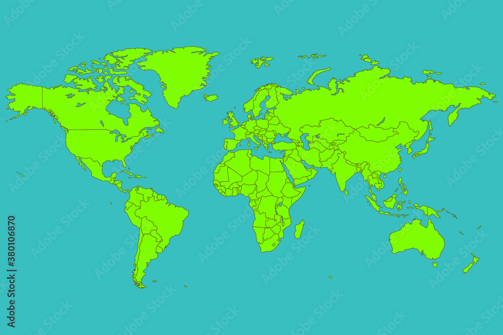 Mapa del mundo dividido por países. Stock Vector | Adobe Stock