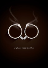Owl Coffee Poster Free Stock Photo - Public Domain Pictures