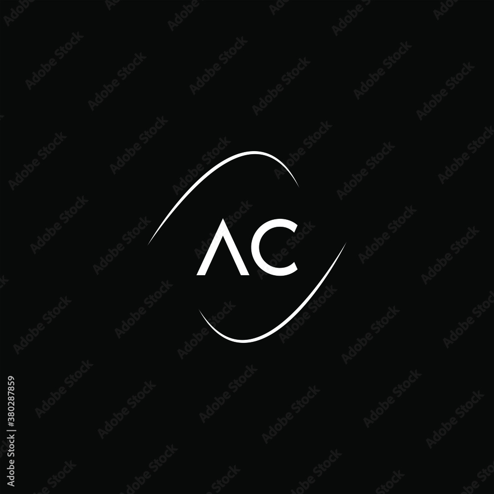 A C letter logo emblem design on black color background Stock Vector ...