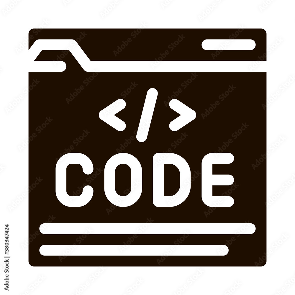 Code File Computer System Vector Icon Coding System Data Encryption Pictogram Web Development