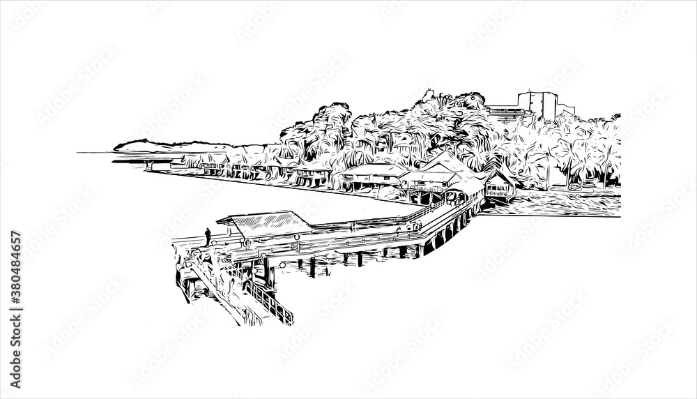 Building view with landmark of Batam is the largest city in the ...