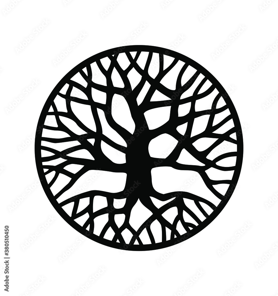 Tree Silhouette Roots Tattoo