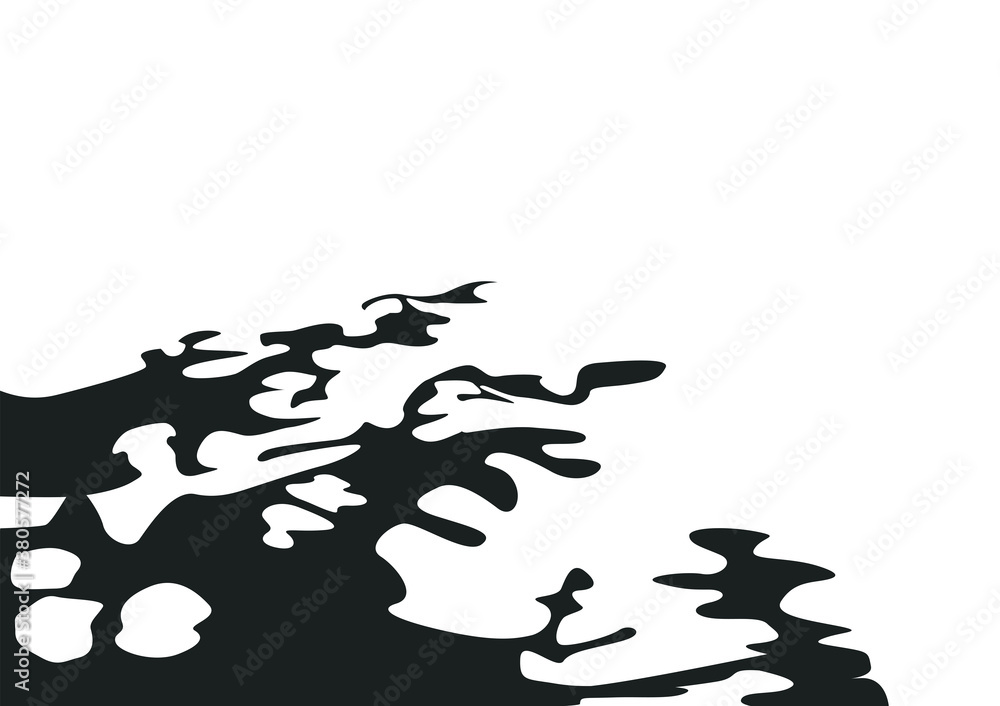 Black silhouette shadows from trees and branches. Shadow for overlay ...