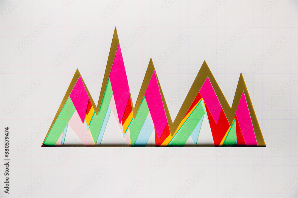 Colorful messy charts on white background Stock Photo | Adobe Stock