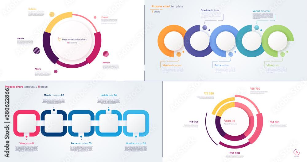 Vector process and circle chart designs Stock Vector | Adobe Stock