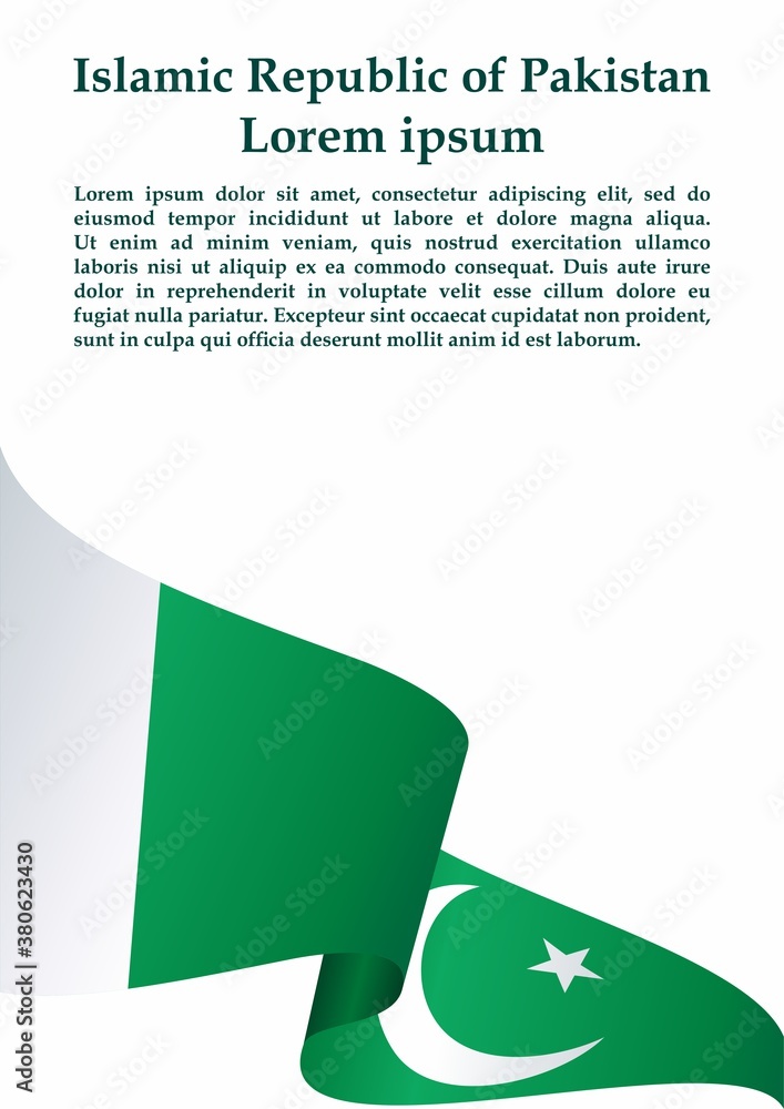 Flag of Pakistan, Islamic Republic of Pakistan. Template for award ...