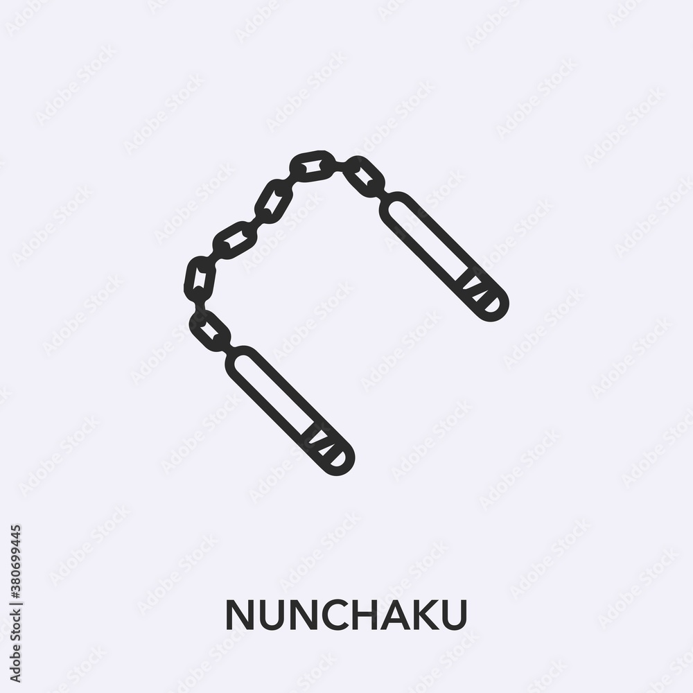 nunchaku icon vector. Linear style sign for mobile concept and web ...