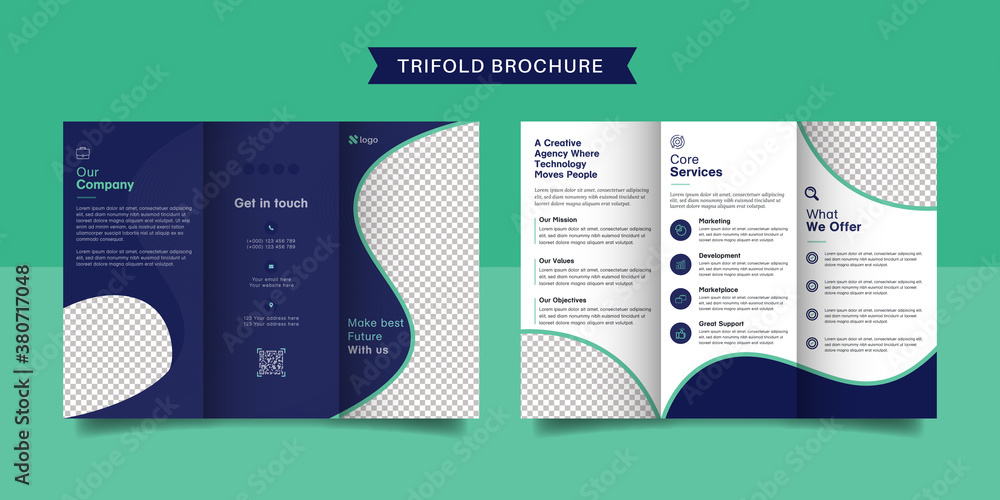 Corporate business trifold brochure template. Modern, Creative and ...