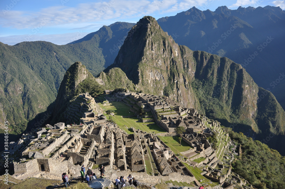 Machu Picchu, the ancient and lost city of the Incas, as seen in the ...
