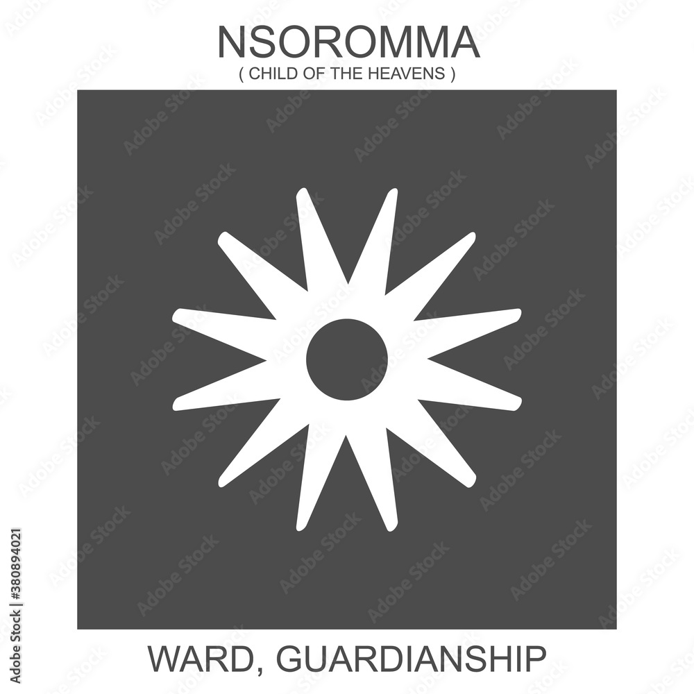 vector icon with african adinkra symbol Nsoromma. Symbol of ward and ...