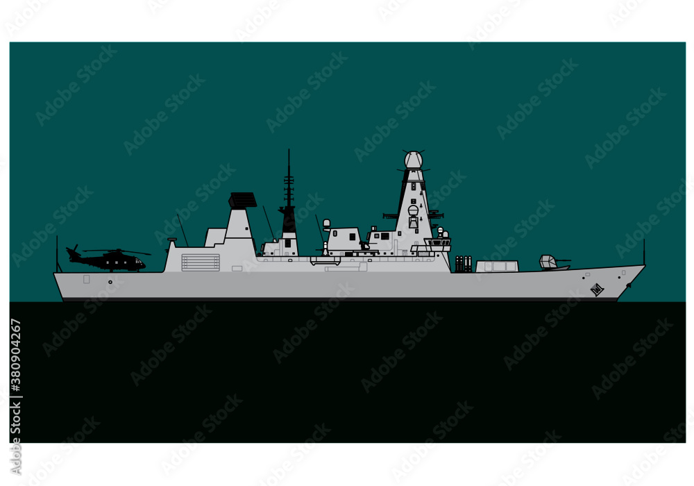 HMS Daring. Modern warship. Royal navy type 45 daring class guided ...