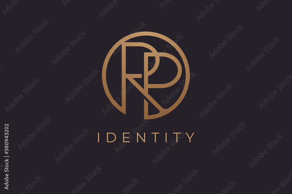 Abstract initial letter R and P logo,usable for branding and business ...