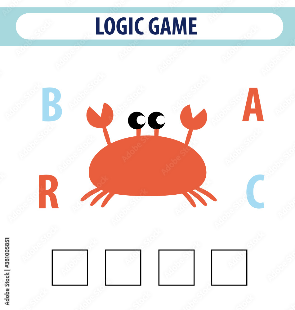 Image vectorielle Stock Worksheet for preschool kids.Words puzzle ...