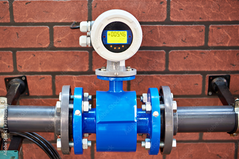 Electromagnetic flowmeter detector Stock Photo | Adobe Stock