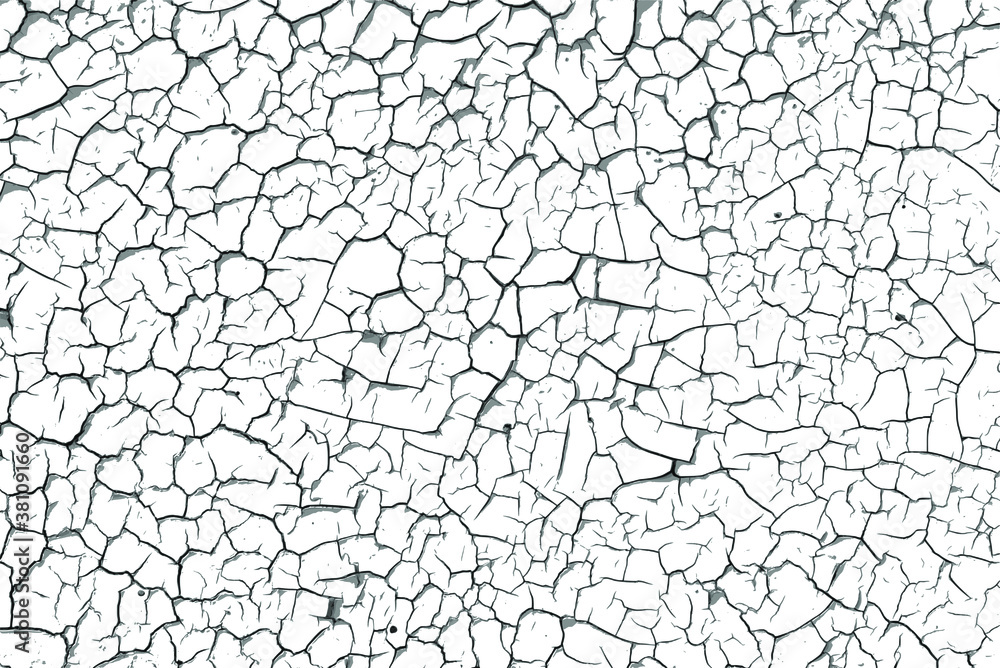 Crackle paint overlay. Vector black and white grunge pattern made from ...