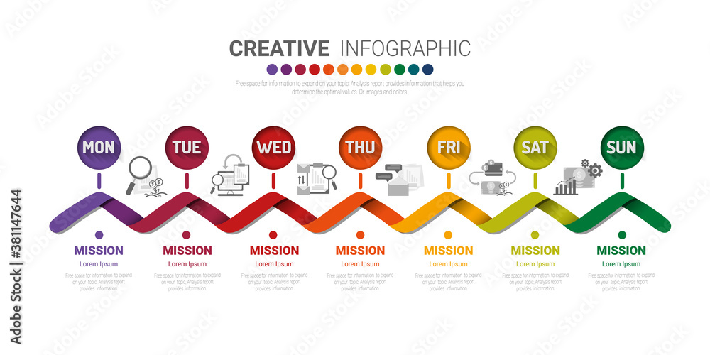 Infographic design template with 9 options, Can be used for process ...